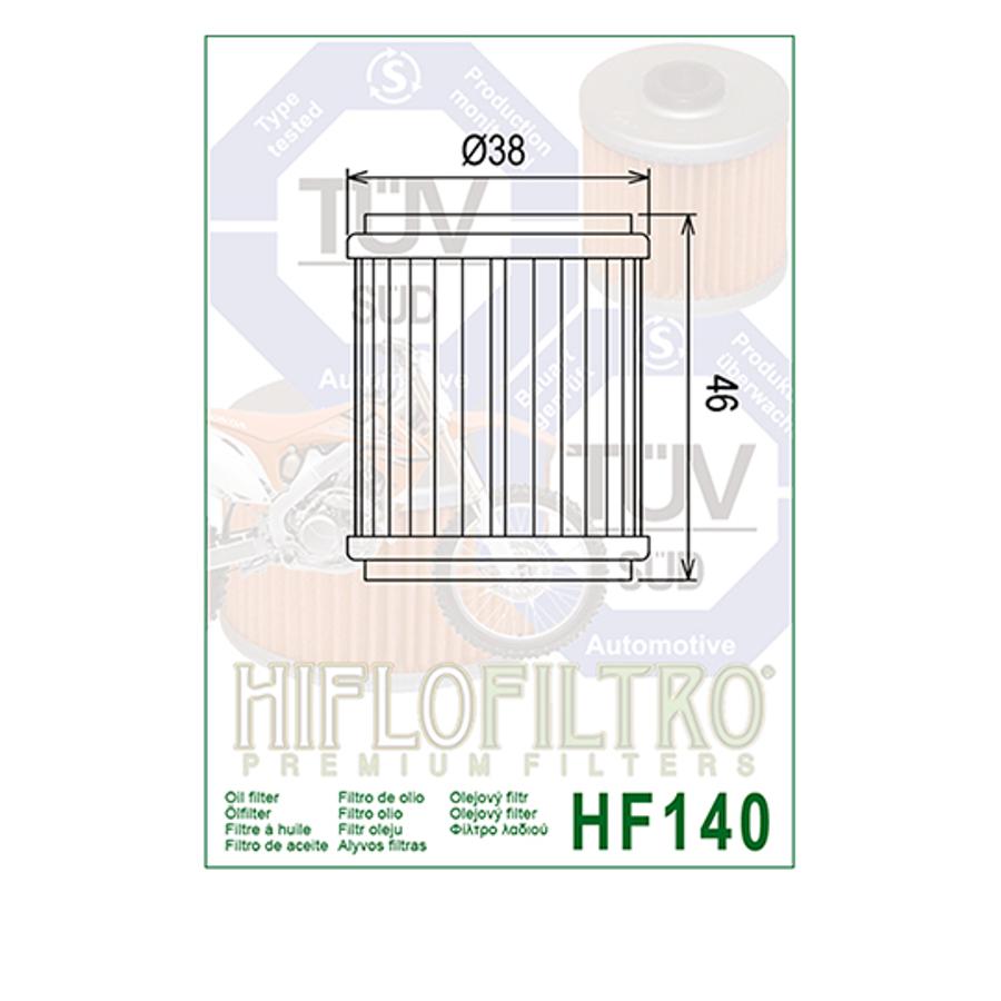 OIL FILTER MOTO HIFLOFILTRO HF140