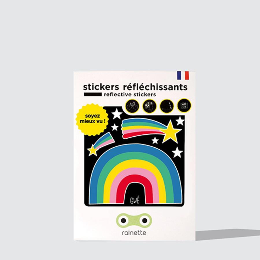 AUTOCOLLANT / STICKER REFLECHISSANT RAINETTE RAINBOW (PLANCHE 10X10CM)