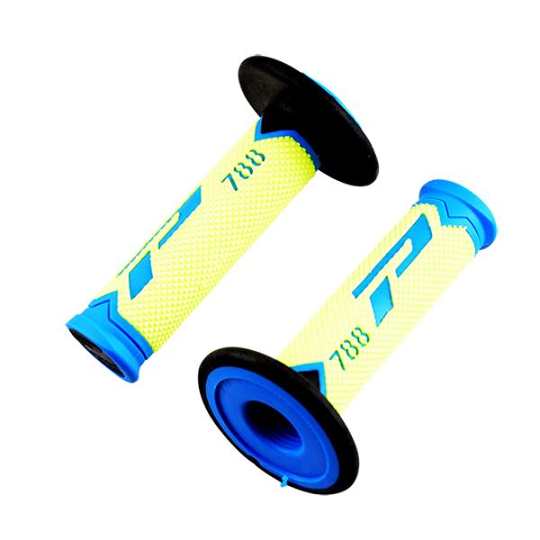 GRIPS PROGRIP 788 NEON YELLOW/BLUE/BLACK TRIPLE DENSITY 115mm (PAIR)