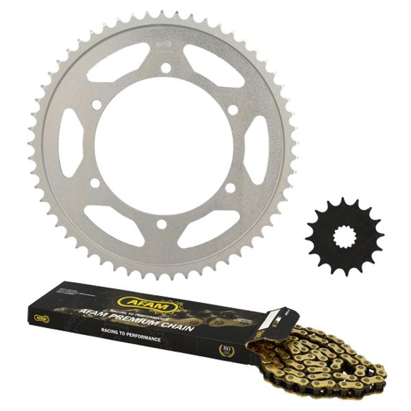 KIT CHAINE AFAM ADAPT. YAMAHA TDR 125 DELTABOX 1994-2003 16X57 136M ...