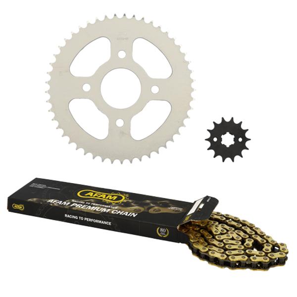 KIT CHAINE AFAM ADAPT. YAMAHA SR 125 SE 1982-1998 14X49 120M (DEMULT ...